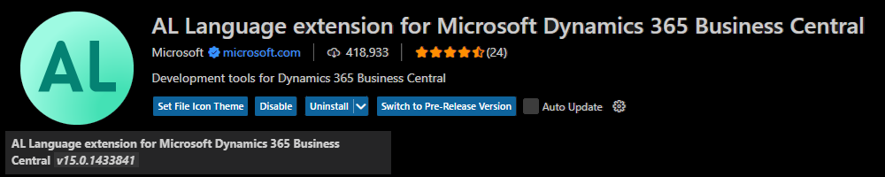 AL Language extension for Microsoft Dynamics 365 Business Central ...